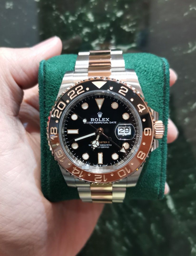 Nfc cert 2020 Rolex Gmt master 2 half rose gold rootbeer 126711CHNR ...