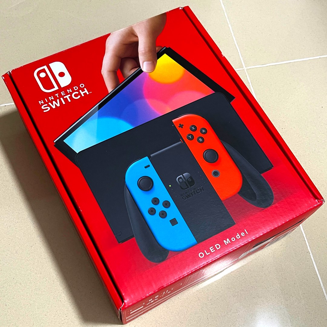 Nintendo Switch Red Blue OLED, Video Gaming, Video Game Consoles ...