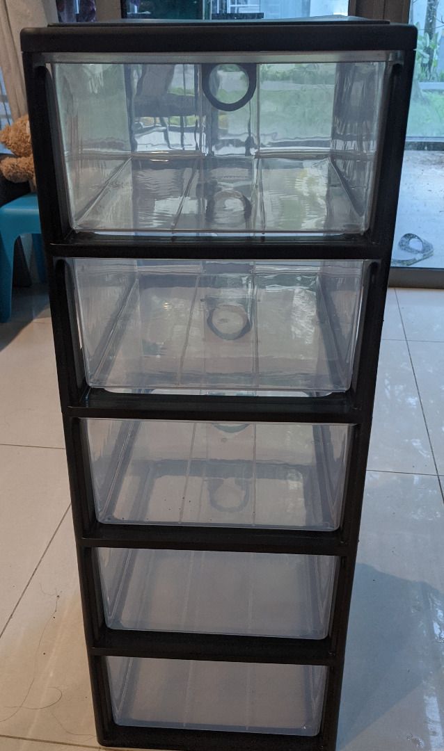 Office Plastic Drawer Shelf Rack Storage Box (5-level/5-tier, 35cm x ...