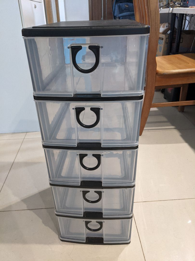 Office Plastic Drawer Shelf Rack Storage Box (5-level/5-tier, 35cm x ...