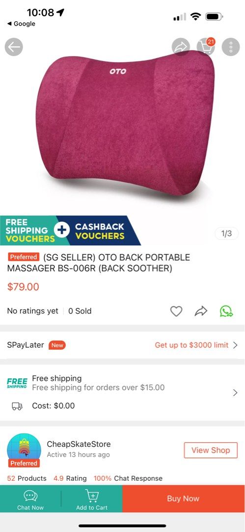 OTO Back Soother, Health & Nutrition, Massage Devices on Carousell