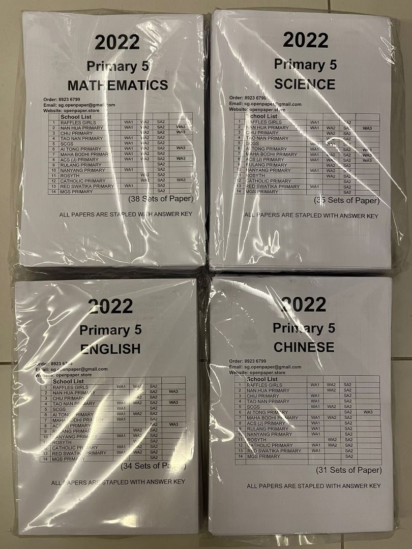 Past Year Exam Papers 2022 (Primary 5), Hobbies & Toys, Books ...