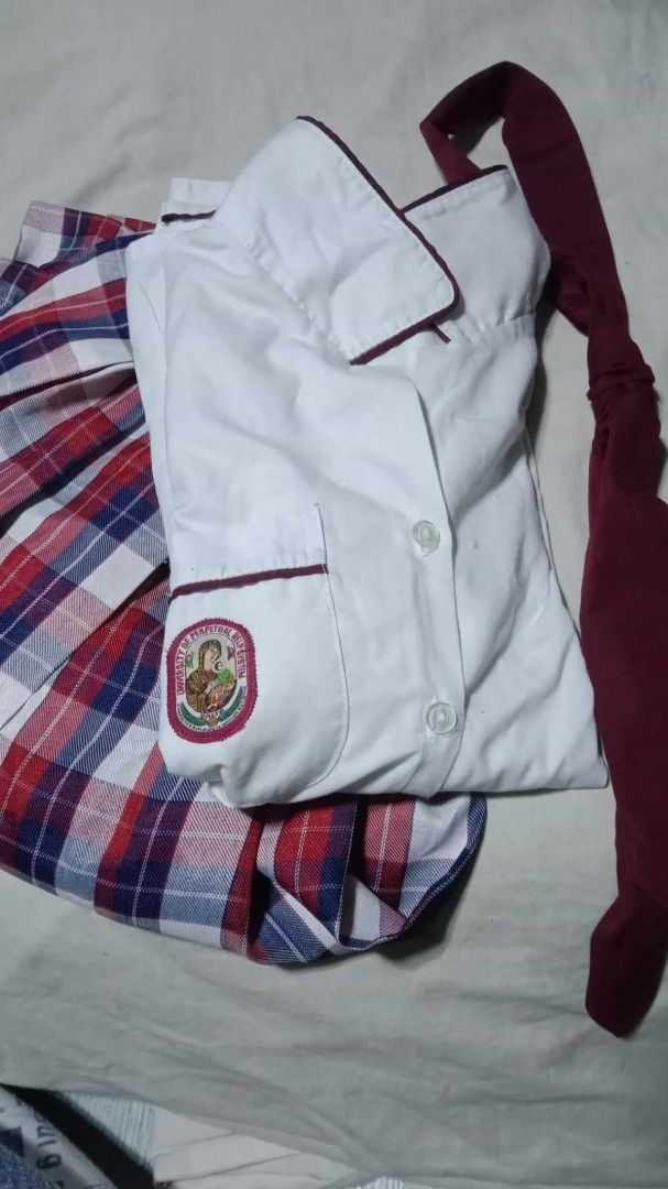 Perpetual Help Uniform Full Set- Blouse,Skirt,&Neck Tie on Carousell