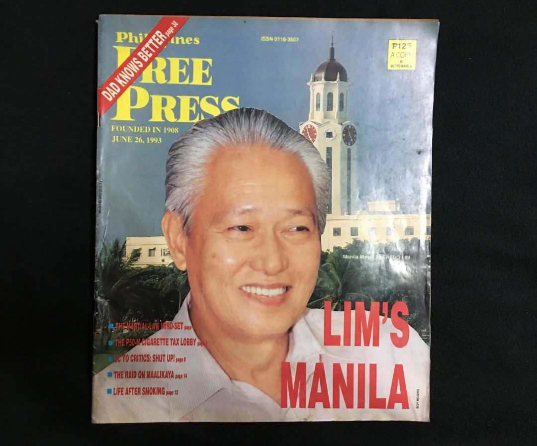 Philippines Free Press Manila Mayor Alfredo Lim Cover June 26, 1993 on ...