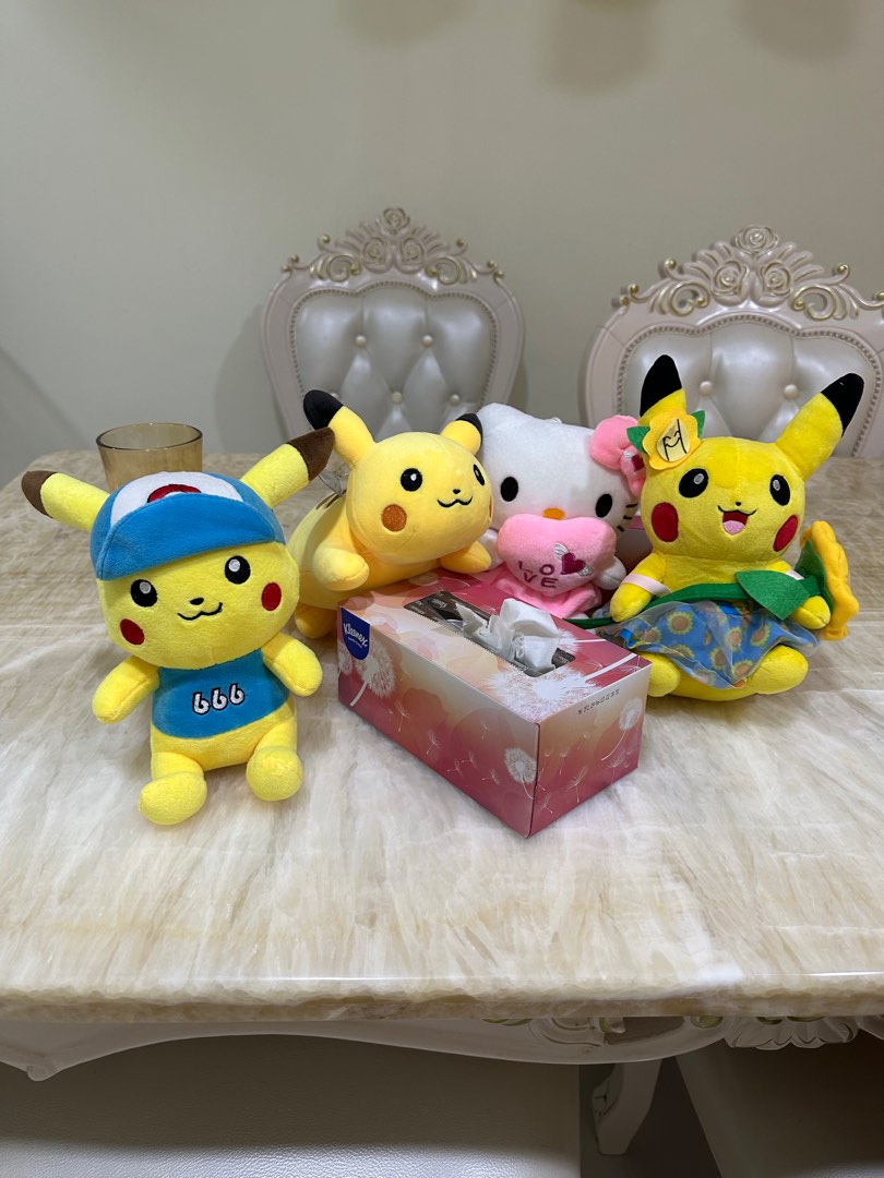 Pikachu and hello kitty, Hobbies & Toys, Toys & Games on Carousell