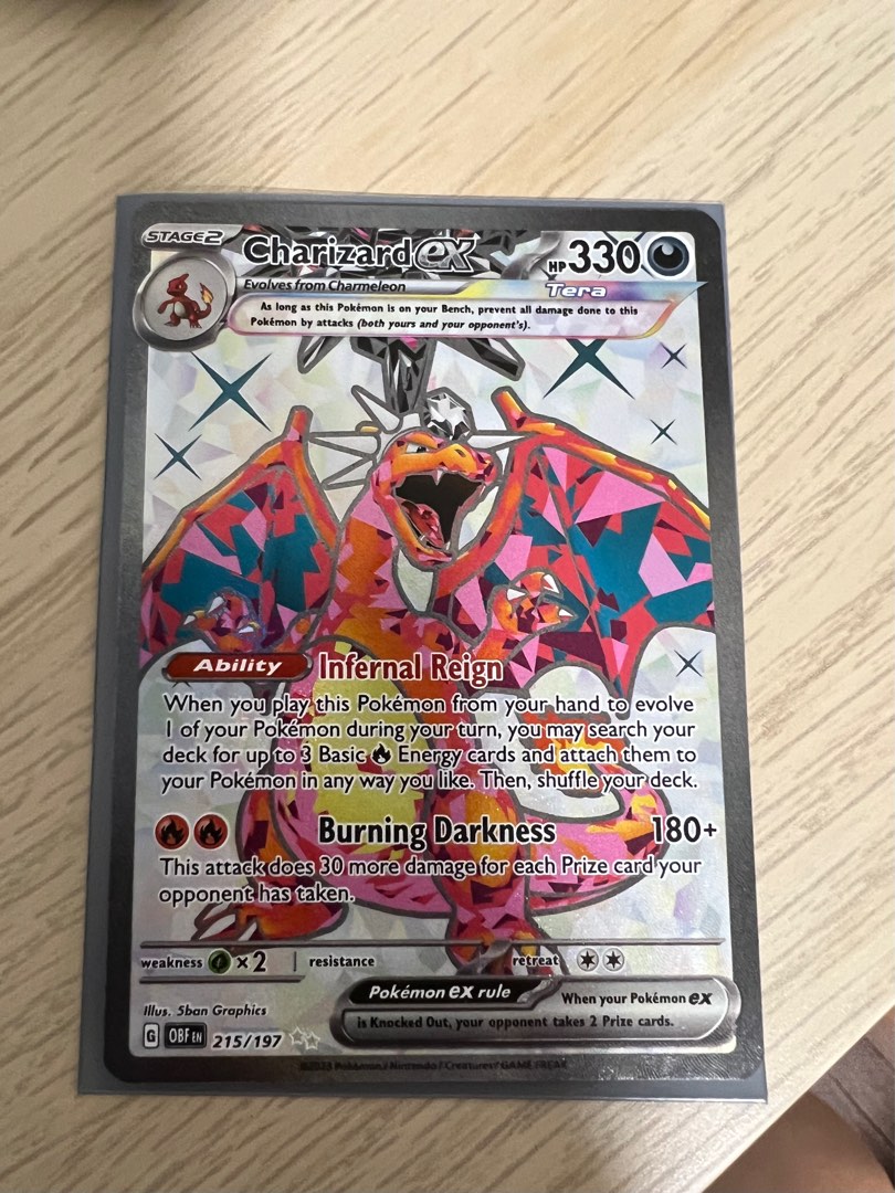Pokemon SV03 Obsidian Flames Charizard Secret Rare Full Art SR SV3 ...