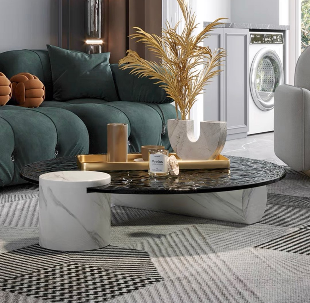 RALTY Modern Glass Coffee Table, Furniture & Home Living, Furniture ...