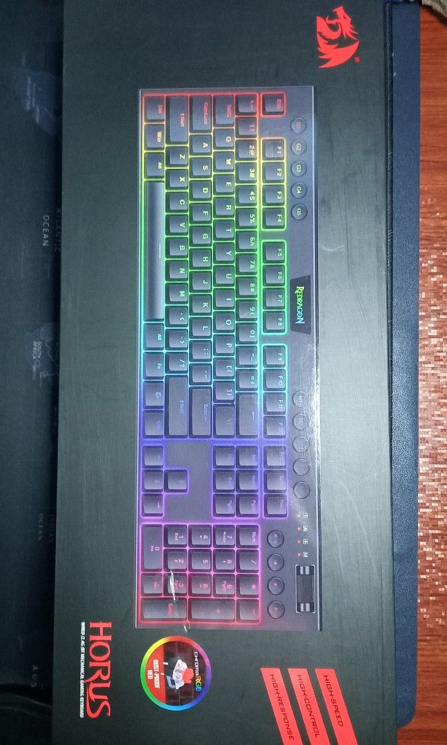 Redragon k618 Horus Low Profile Full size Red Linear Hot Swap Wired/Wireless RGB Mechanical ...