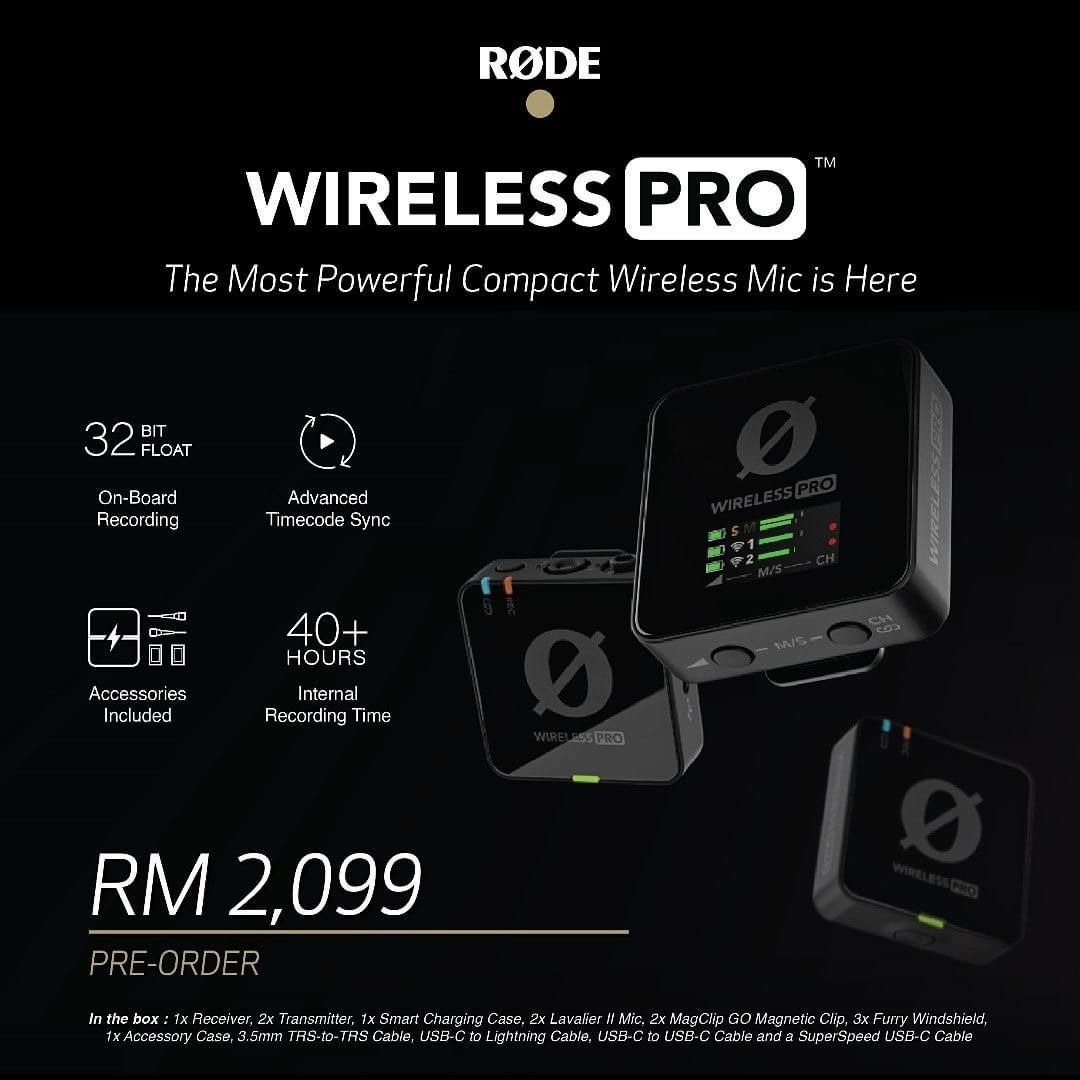 RODE Wireless PRO 2-Person Clip-On Wireless Microphone System/Recorder ...