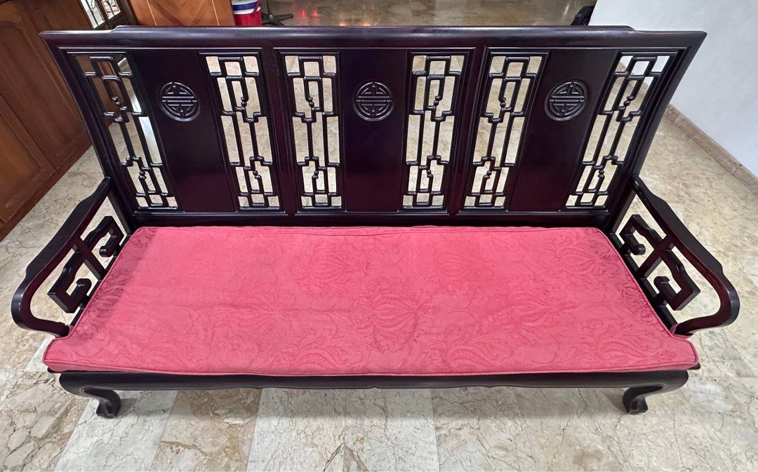 Rosewood Sofa Set, Furniture & Home Living, Furniture, Sofas on Carousell