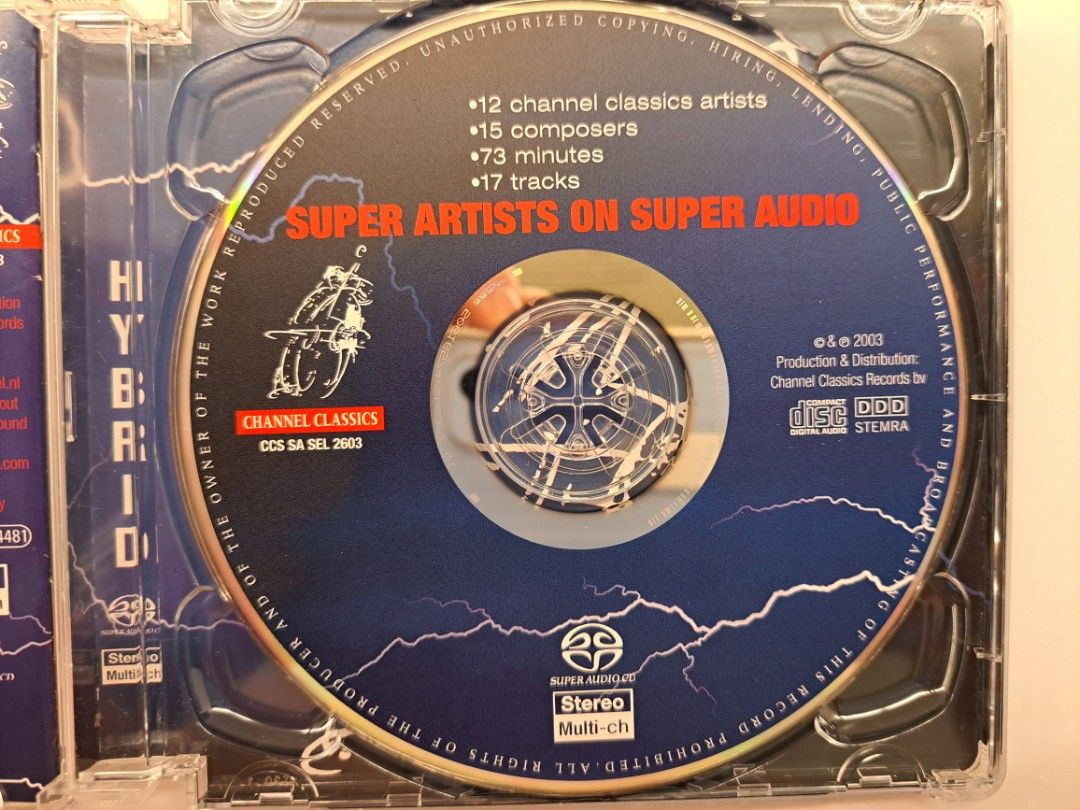 SACD Hybrid Multichannel, 2003 Channel Classics Records bv - Sampler SACD with 17 Tracks - Siper ...