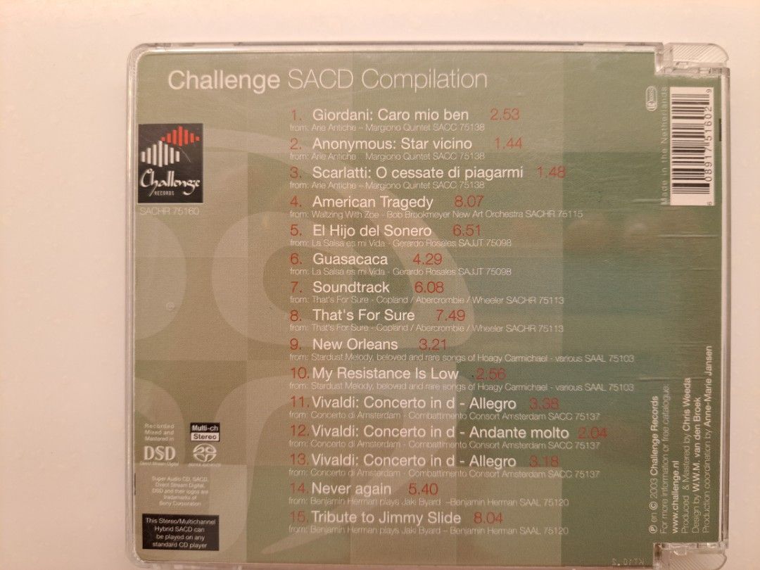 SACD Hybrid Multichannel, 2003 Challenge Records - It's the birth of the new sound. SACD ...