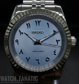 SEIKO [ARABIC NUMERALS MOD NH35 AUTOMATIC WATCH, BLACK ON BLACK MOD ...