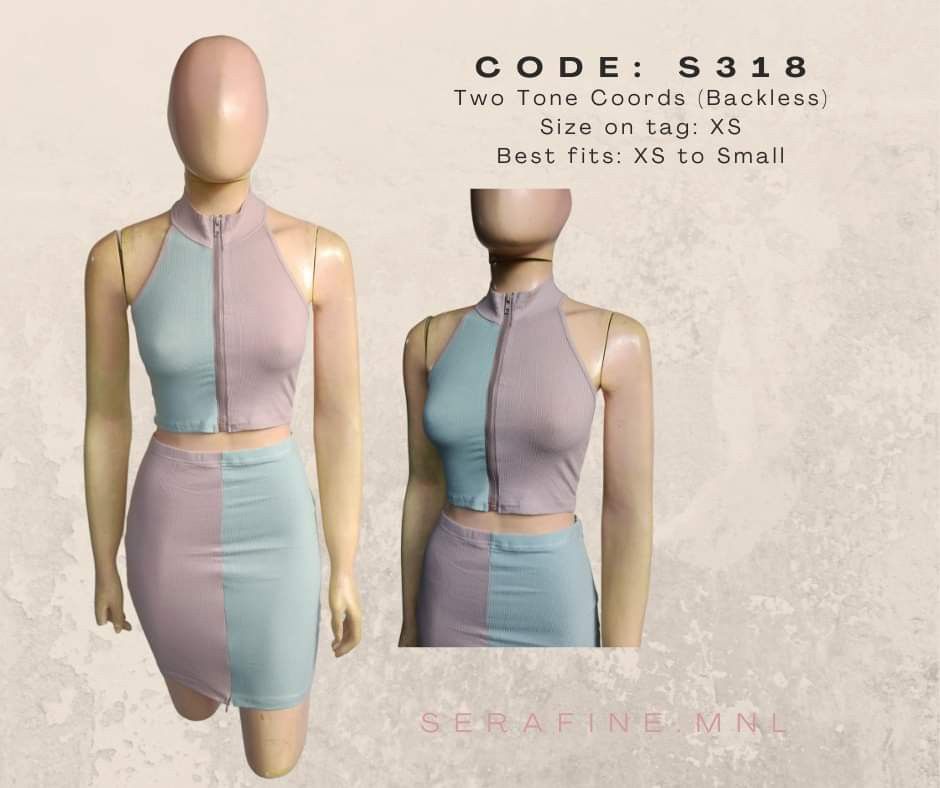SHEIN Bodycon Dress [Coords Pastel Orange Blue Sexy Backless Halter ...