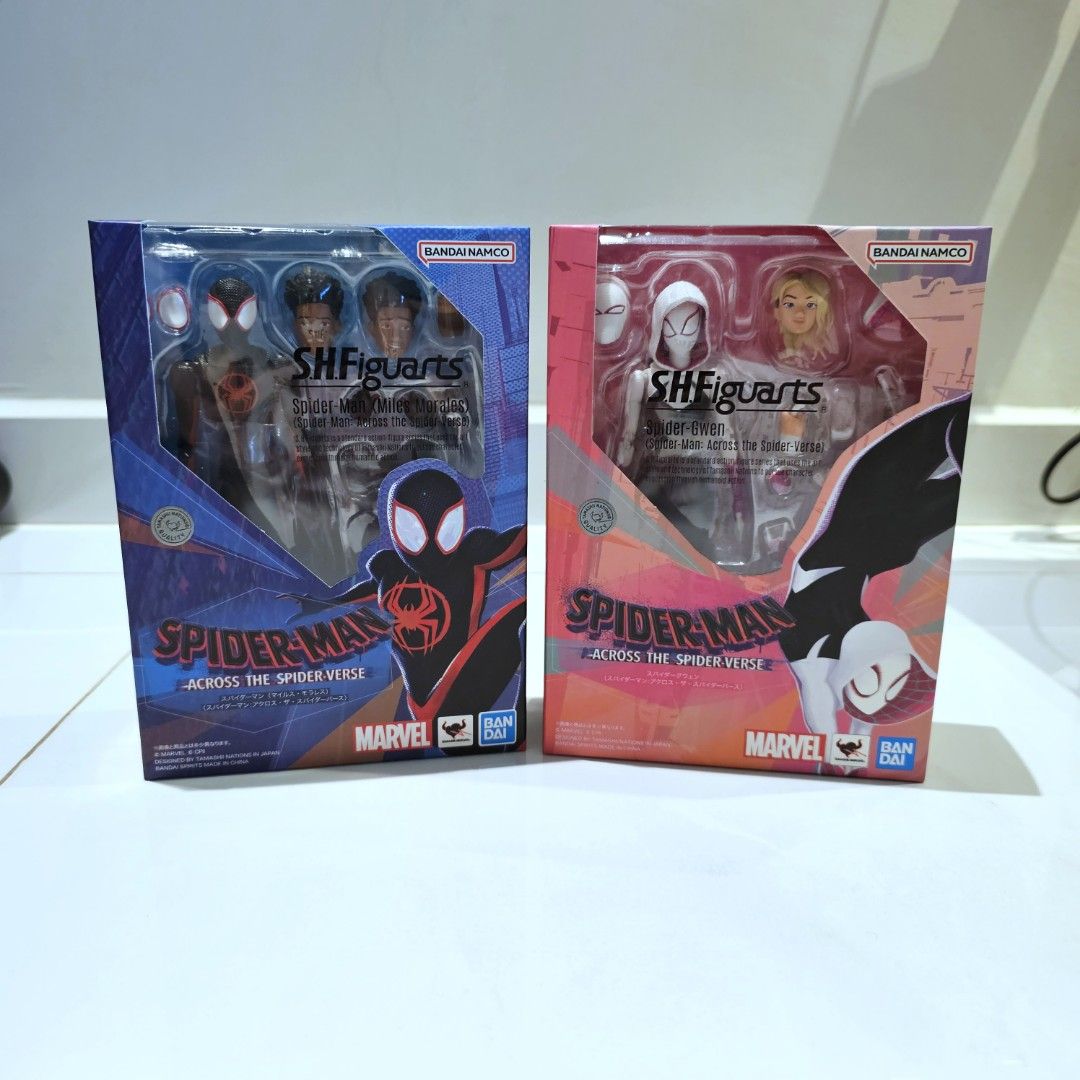 SHF S.H.F Figuarts Spider-Man Across Spider-Verse Miles Morales and Spider-Gwen, Hobbies & Toys ...