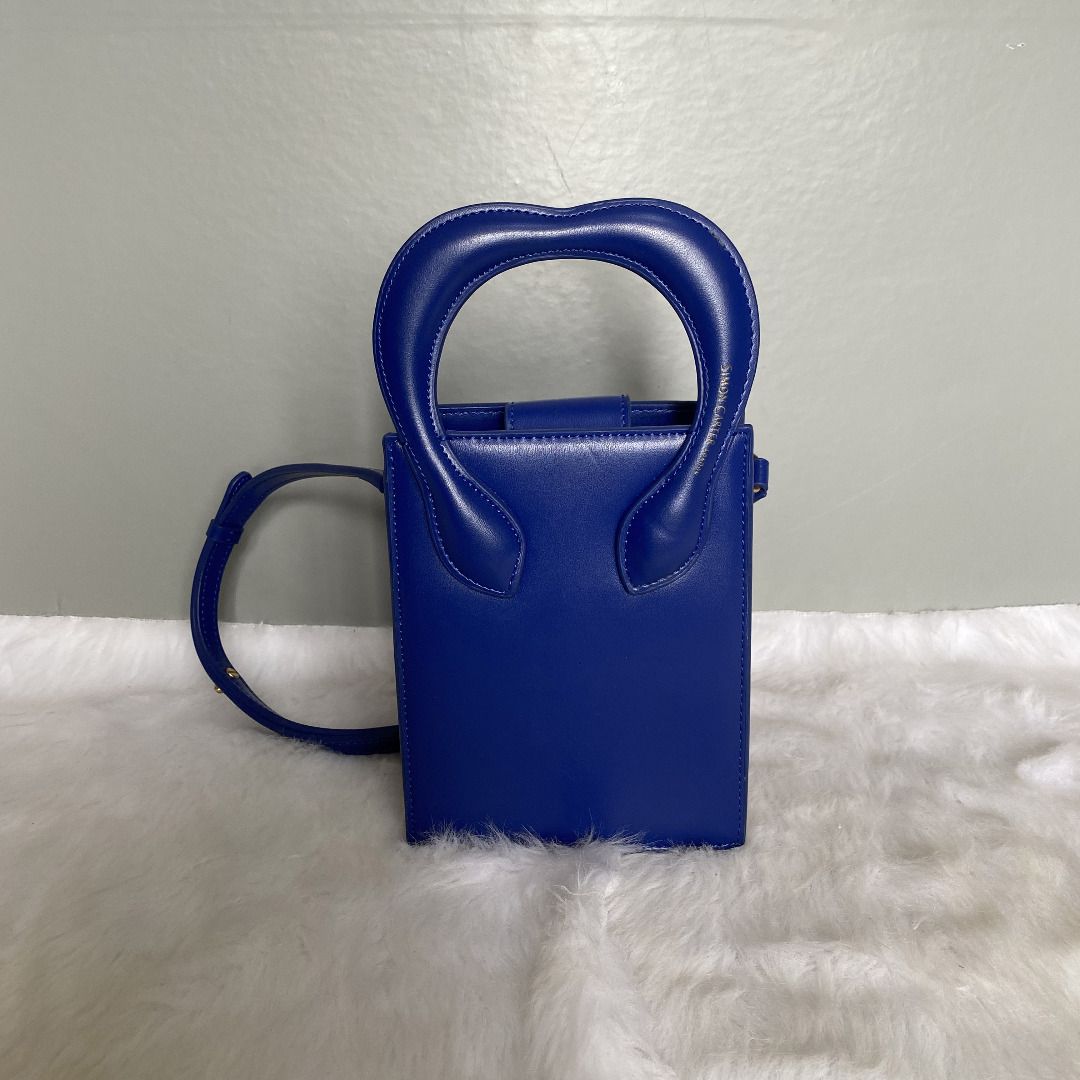 Simon Carter Blue Convertible Leather Crossbody Bag, Women's Fashion ...