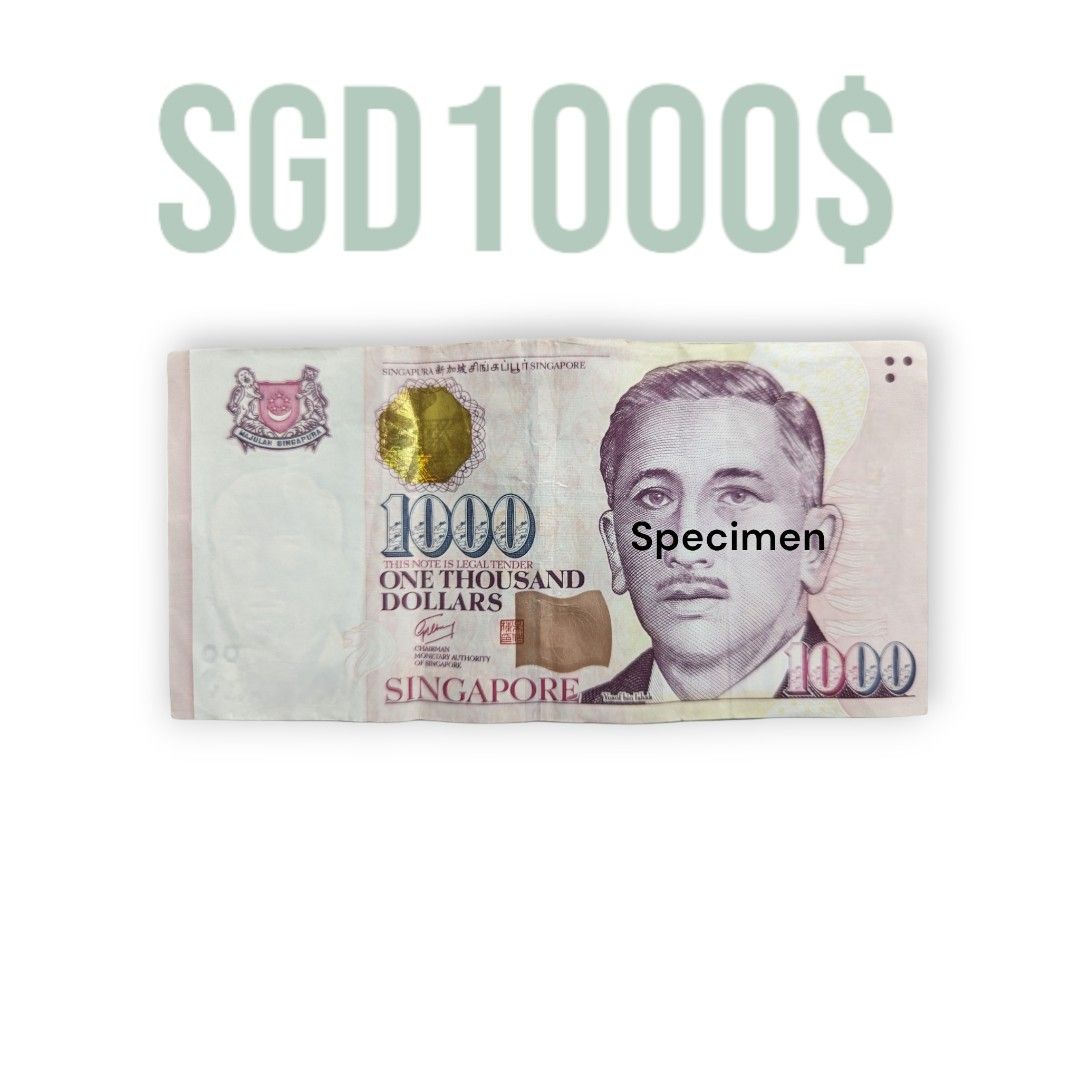 Singapore 1000$ Banknote SGD, Hobbies & Toys, Collectibles ...