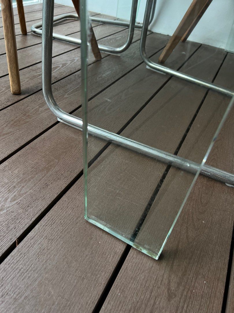 Solid Glass transparent ghost Dining Table, Furniture & Home Living ...