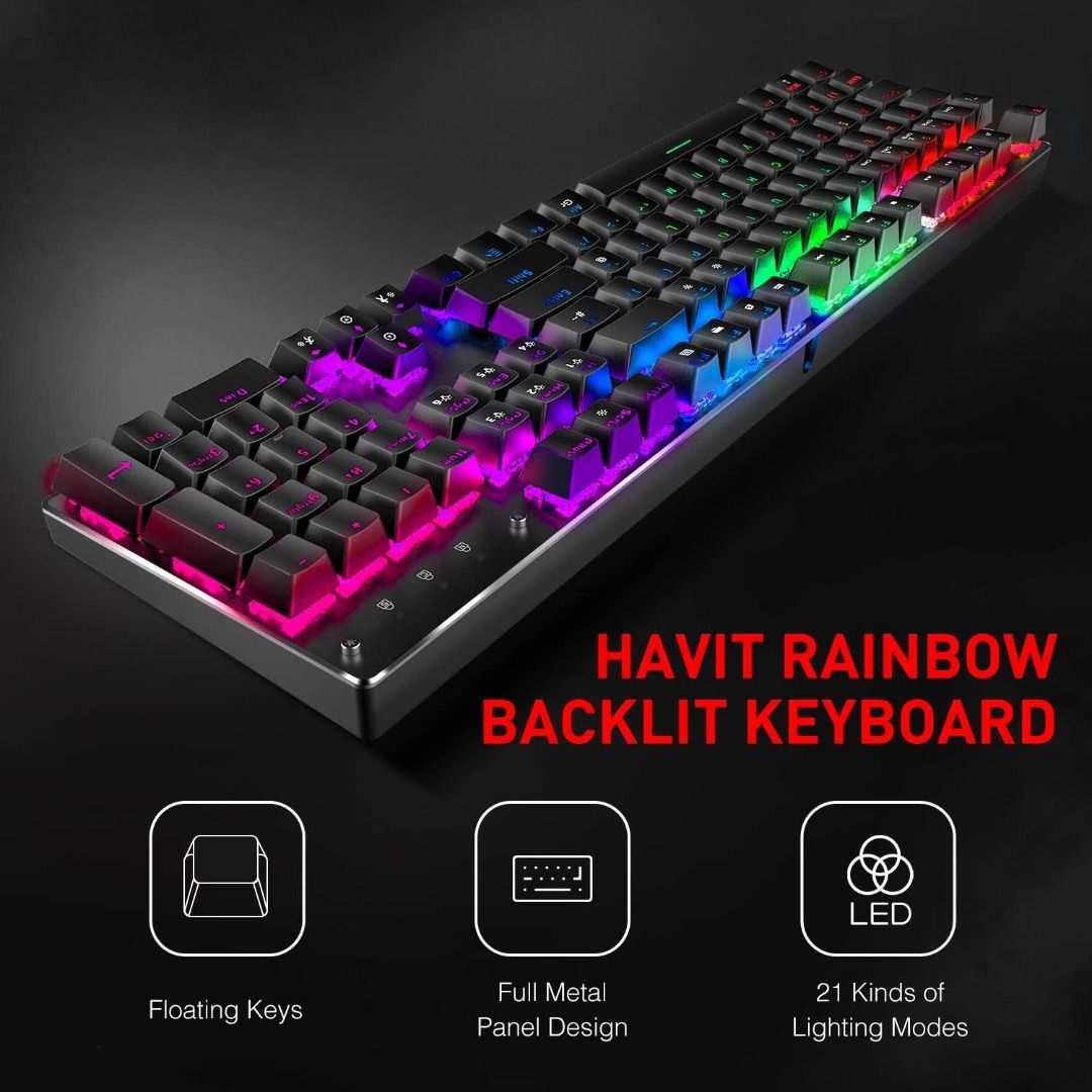 [Stockist.SG] havit Wired Mechanical Gaming Keyboard and RGB Mouse ...