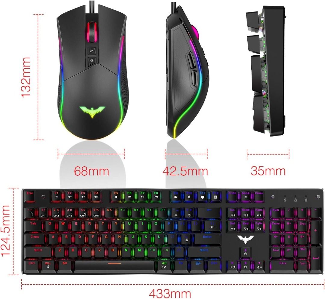 [Stockist.SG] havit Wired Mechanical Gaming Keyboard and RGB Mouse ...