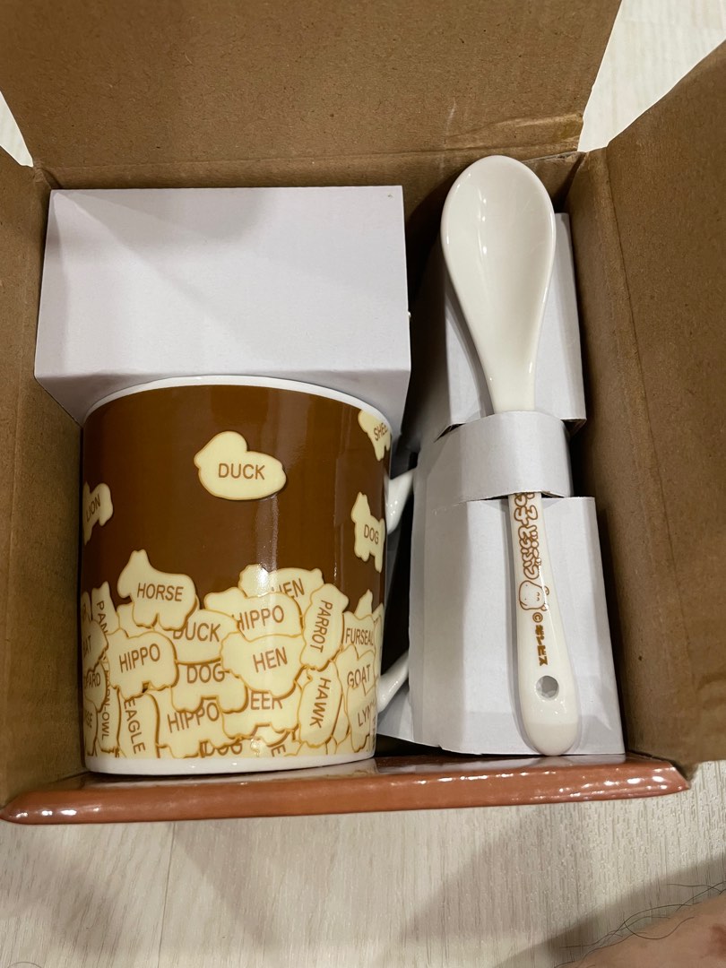 Tabekko Animals Mug cup and spoon (not sanrio glico nissin calbee ...