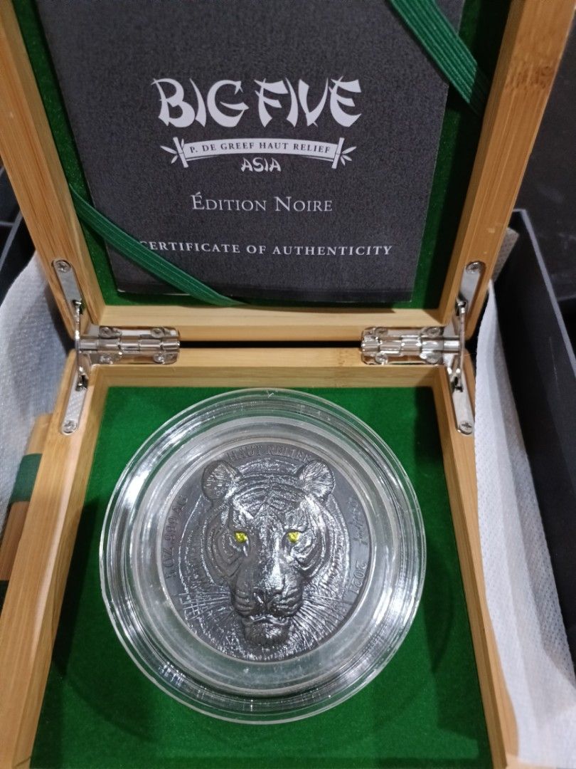TIGER Big Five Asia Edition Noire 5 Oz Silver Coin 5000 Francs Ivory ...
