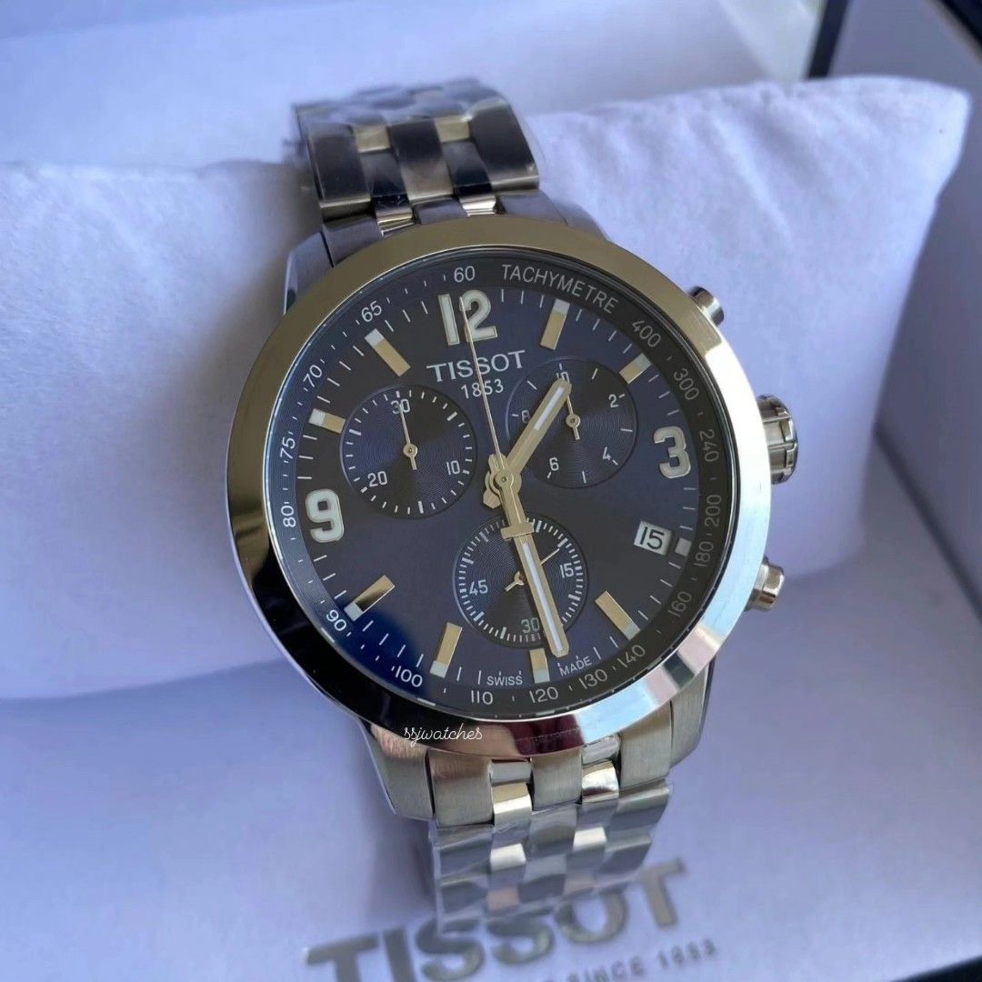 Tissot PRC 200 Chronograph Blue Silver Steel T055.417.11.047.00, Luxury, Watches on Carousell
