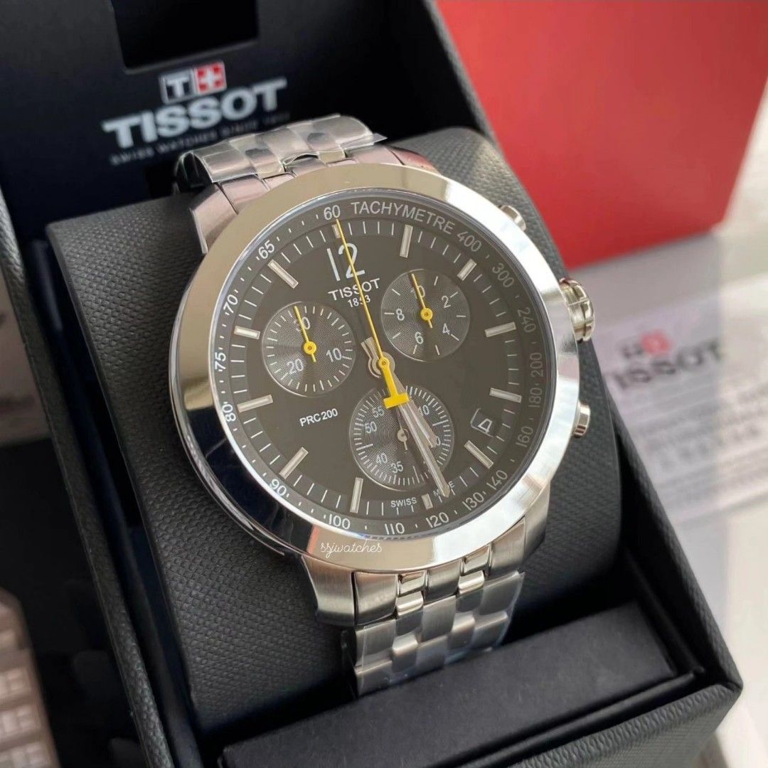 Tissot T-Sport Tachymeter PRC 200 Black Dial Chronograph Quartz T114.417.11.057.00, Luxury ...