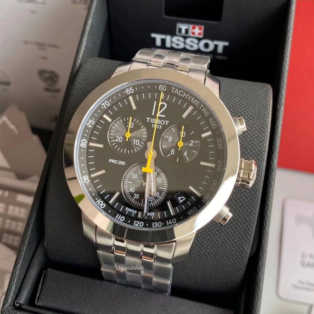 Tissot T-Sport Tachymeter PRC 200 Black Dial Chronograph Quartz T114.417.11.057.00, Luxury ...