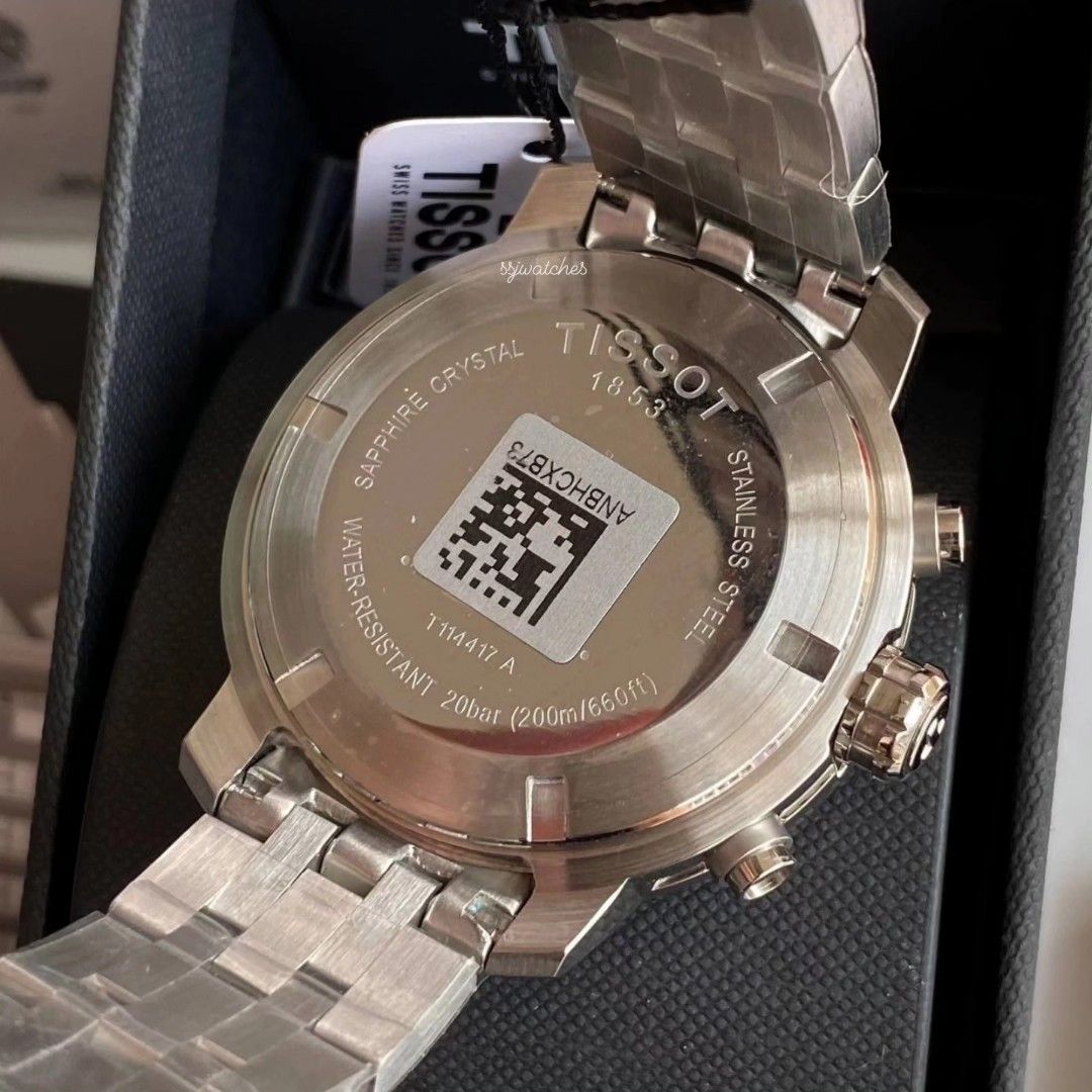 Tissot T-Sport Tachymeter PRC 200 White Dial Chronograph Quartz T114.417.11.037.00, Luxury ...