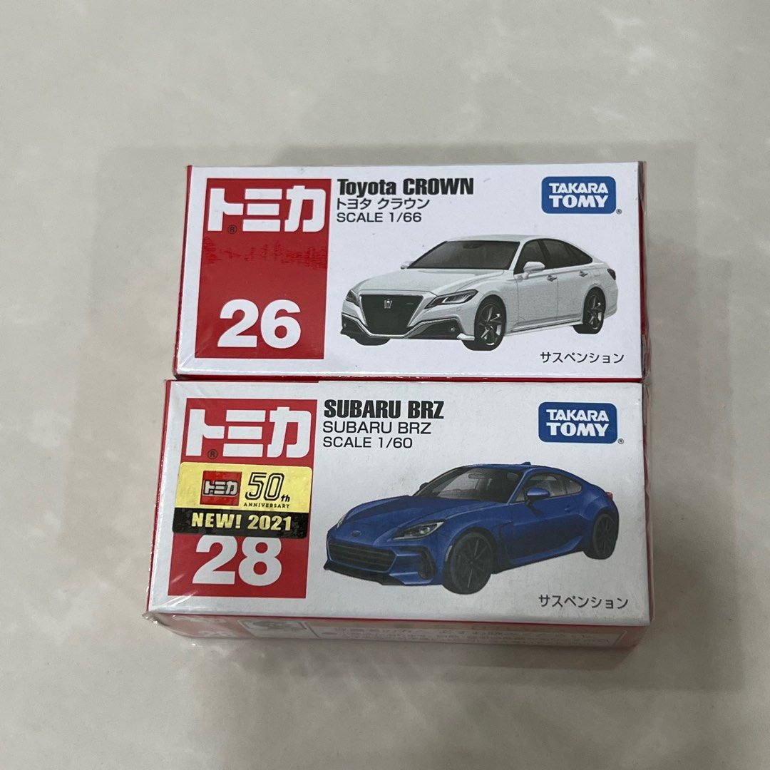 Tomica #26 Toyota Crown, #28 Subaru BRZ, Hobbies & Toys, Toys & Games ...