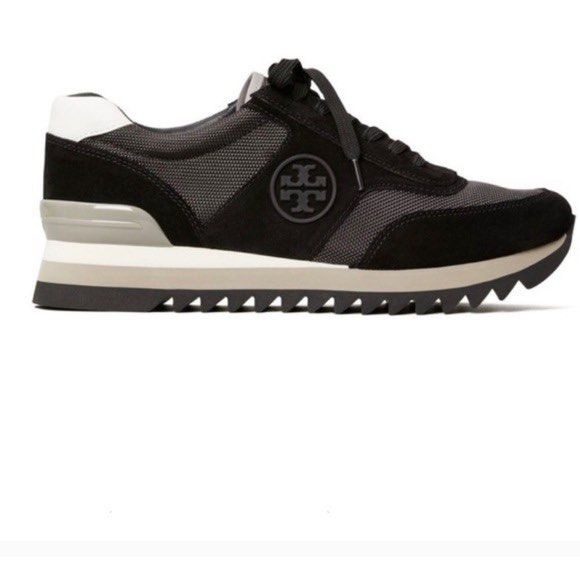 TORY BURCH sawtooth logo sneakers, Luxury, Sneakers & Footwear on Carousell