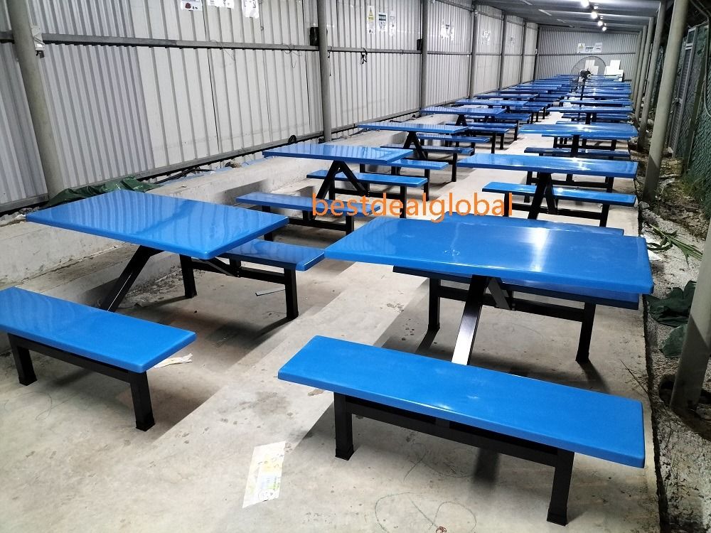 TSDT 00UA - Fiberglass table + bench set, 1 Table + 2 Benches, canteen ...