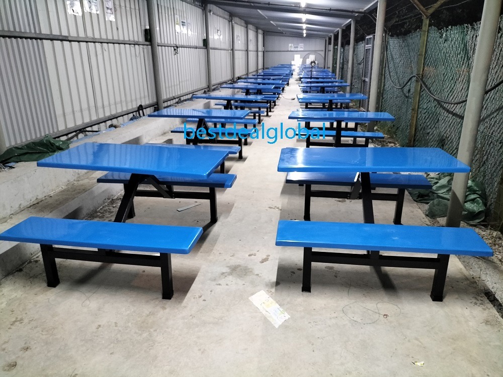 TSDT 00UA - Fiberglass table + bench set, 1 Table + 2 Benches, canteen ...