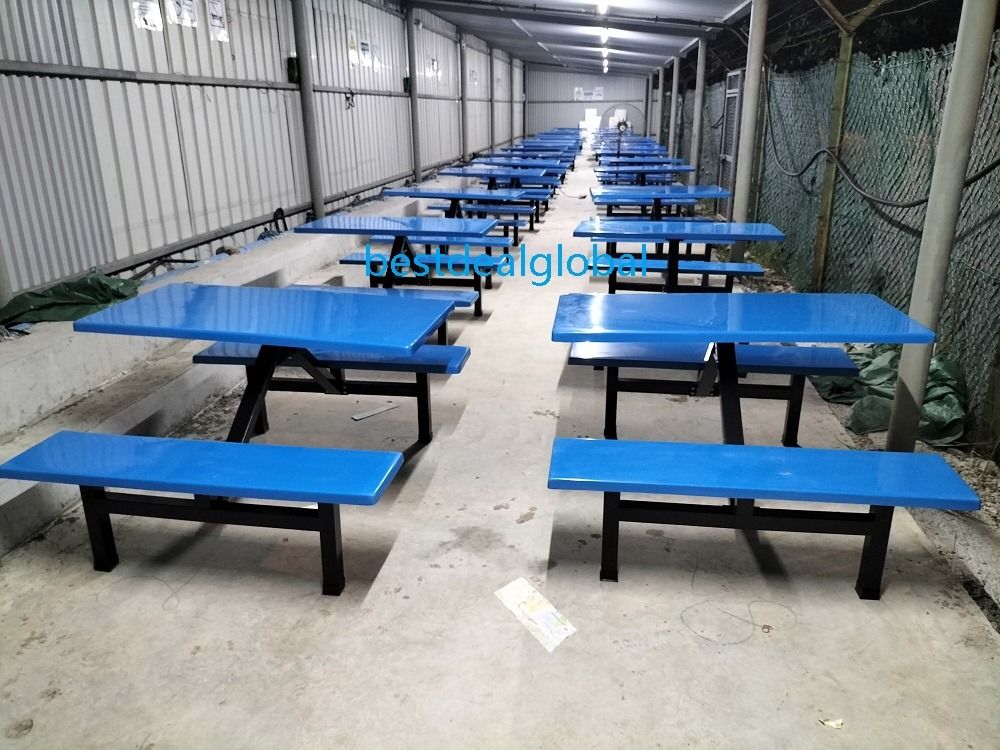 TSDT 00UA - Fiberglass table + bench set, 1 Table + 2 Benches, canteen ...