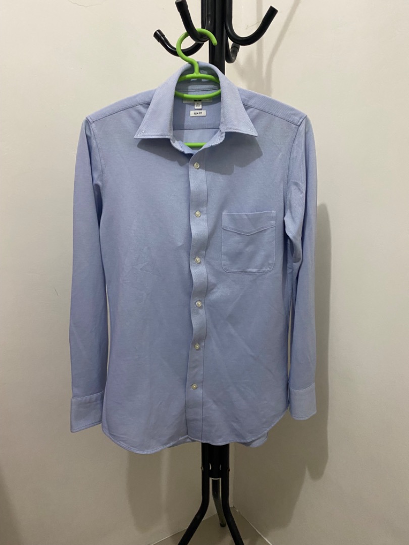 Uniqlo Blue Long Sleeves on Carousell