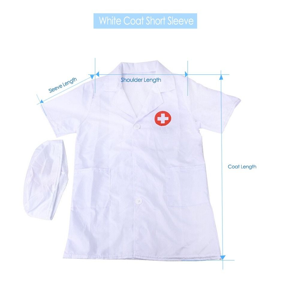 Unisex Kids Doctor Nurse Uniforms Role Play Costume for Girl Boys Nurse ...
