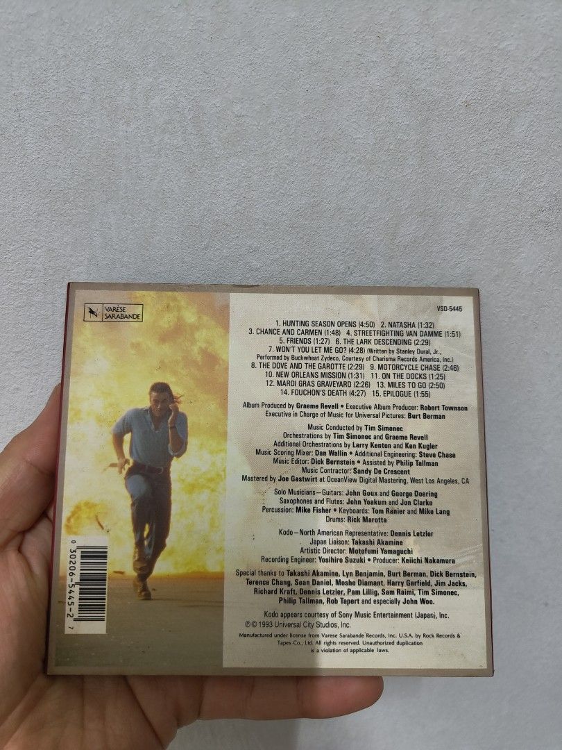 Van Damme : Hard Target Original Motion Picture Soundtrack (1993 ...