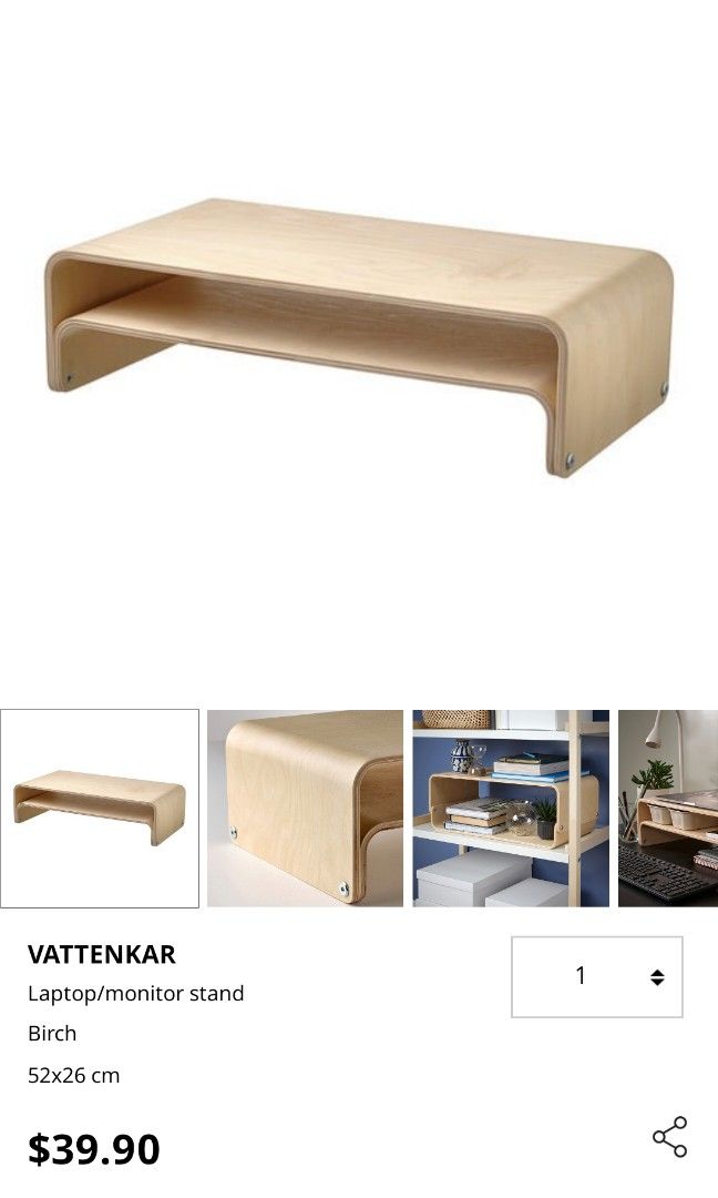 VATTENKAR monitor stand, Furniture & Home Living, Home Improvement ...