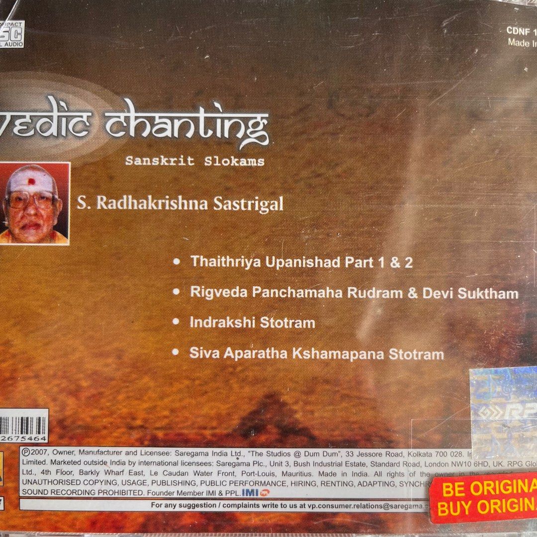 VEDIC CHANTING CD, Hobbies & Toys, Music & Media, CDs & DVDs on Carousell