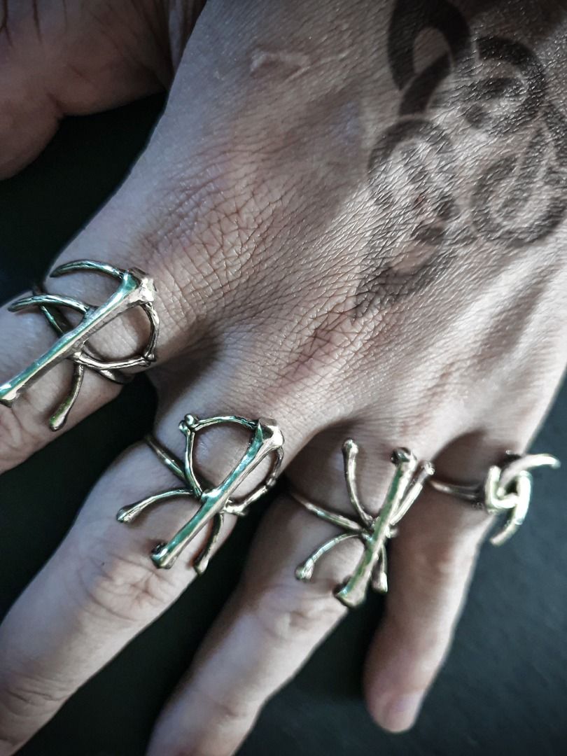 Viking Norse Bind Rune COURAGE Symbol Adjustable Ring 925 Silver