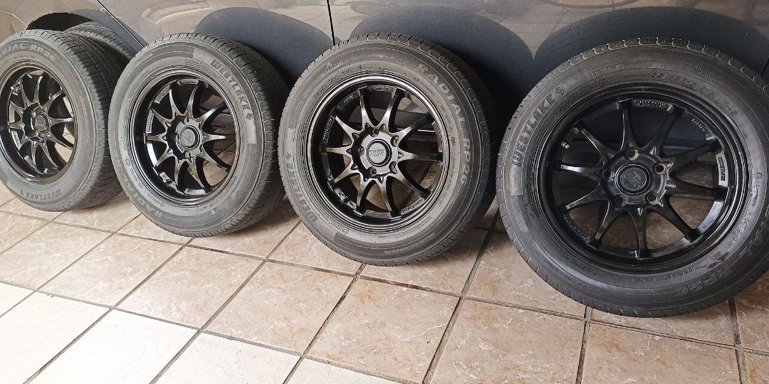 Volk 15" 5 holes ,mags & tires ( mint condition), Car Parts ...
