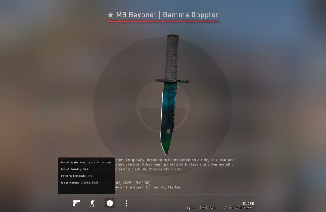 WTS csgo skins M9 bayonet gamma doppler, Video Gaming, Gaming Accessories, In-Game Products on ...