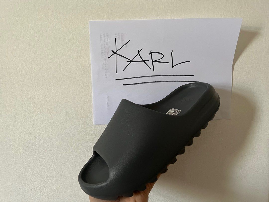WTS Yeezy Foam RNR Carbon / Yeezy Slide SLATE GREY, Men's Fashion ...
