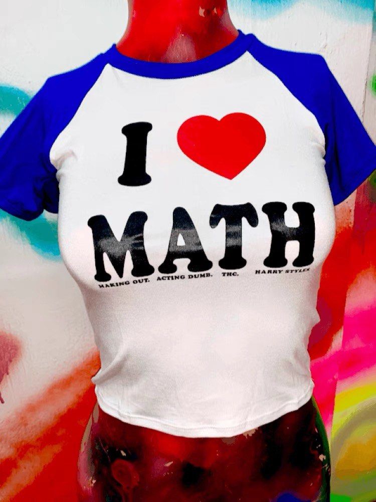 y2k 2000s omighty i love math top, Women's Fashion, Tops, Shirts on ...