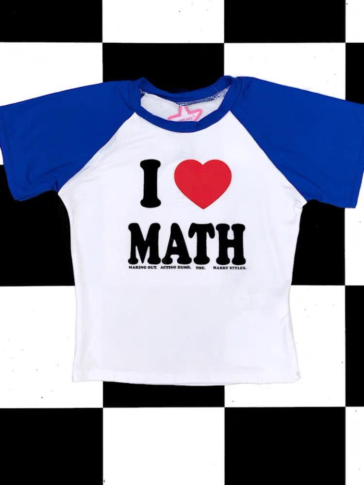 y2k 2000s omighty i love math top, Women's Fashion, Tops, Shirts on ...