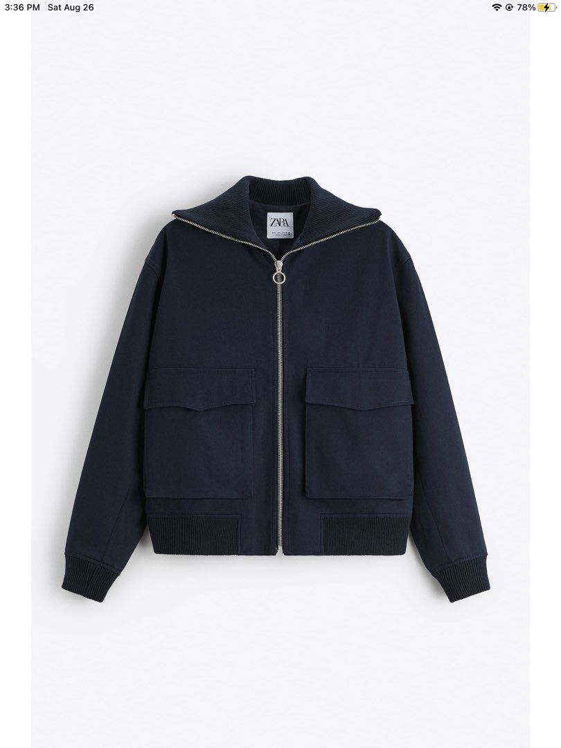 Zara man bomber jacket with ribbing men, Men's Fashion, Coats, Jackets ...