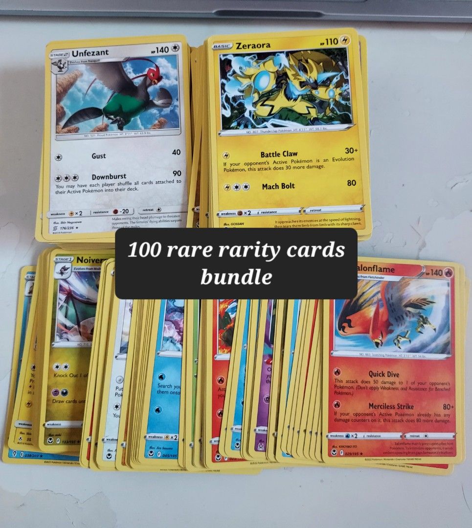 100 Pokemon rare rarity cards bundle, Hobbies & Toys, Toys & Games on ...