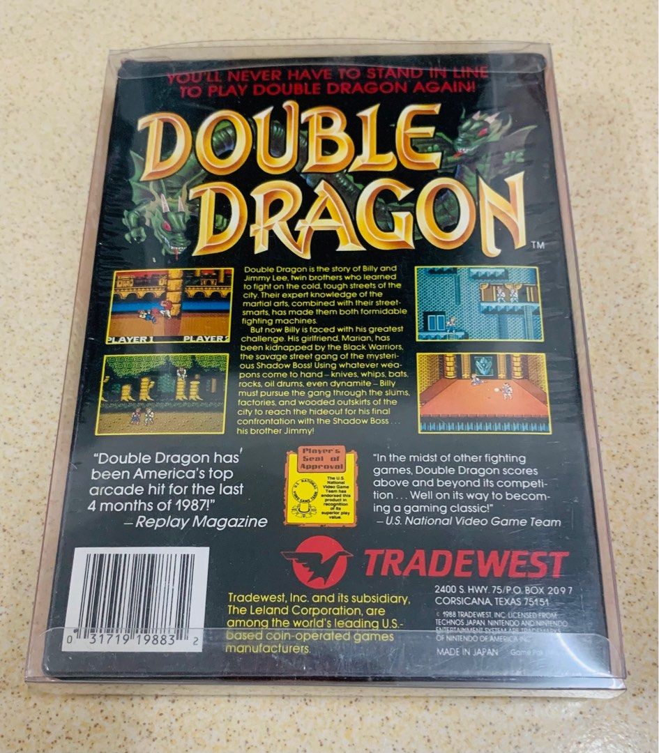 1988 Nintendo NES double dragon 1, Video Gaming, Video Games, Nintendo ...