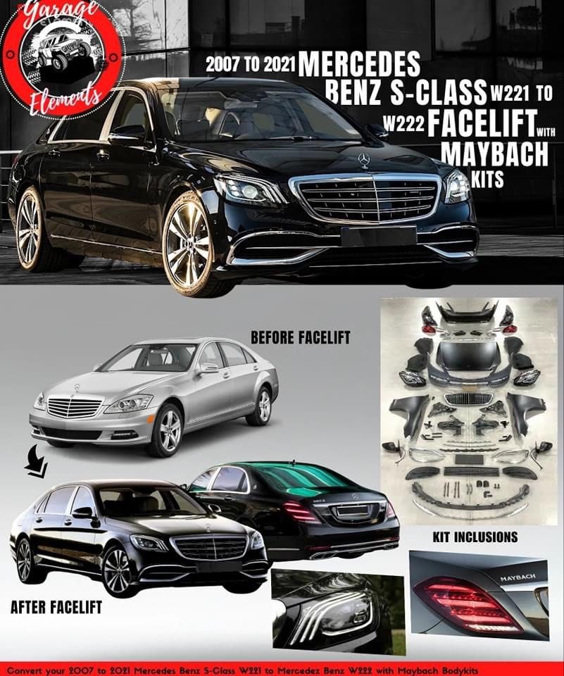 2007 to 2021 Mercedes SClass W221 to W222 maybach conversion upgrade ...